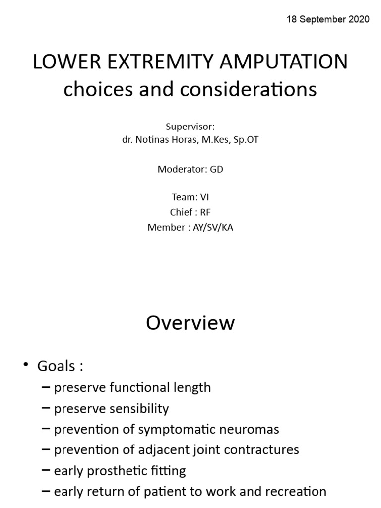 Lower Extremity Amputation Overview | PDF | Amputation | Foot