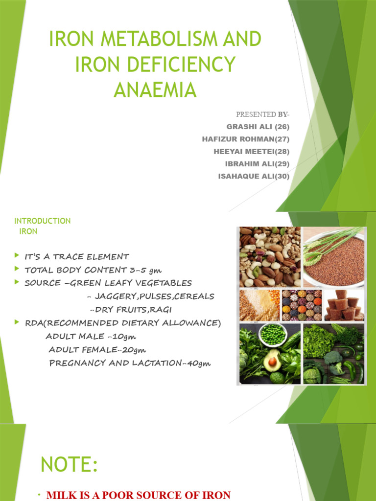 Iron Metabolism and Deficiency Anemia | PDF | Wellness | Science ...