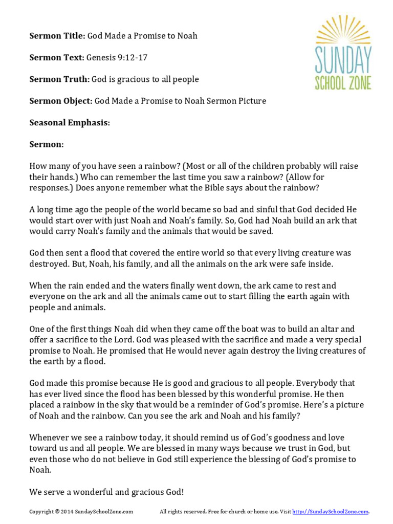 God Made A Promise To Noah | PDF | Noah | Noah's Ark