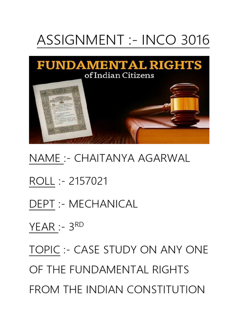 Case Study On Fundamental Rights | PDF | Discrimination | Justice