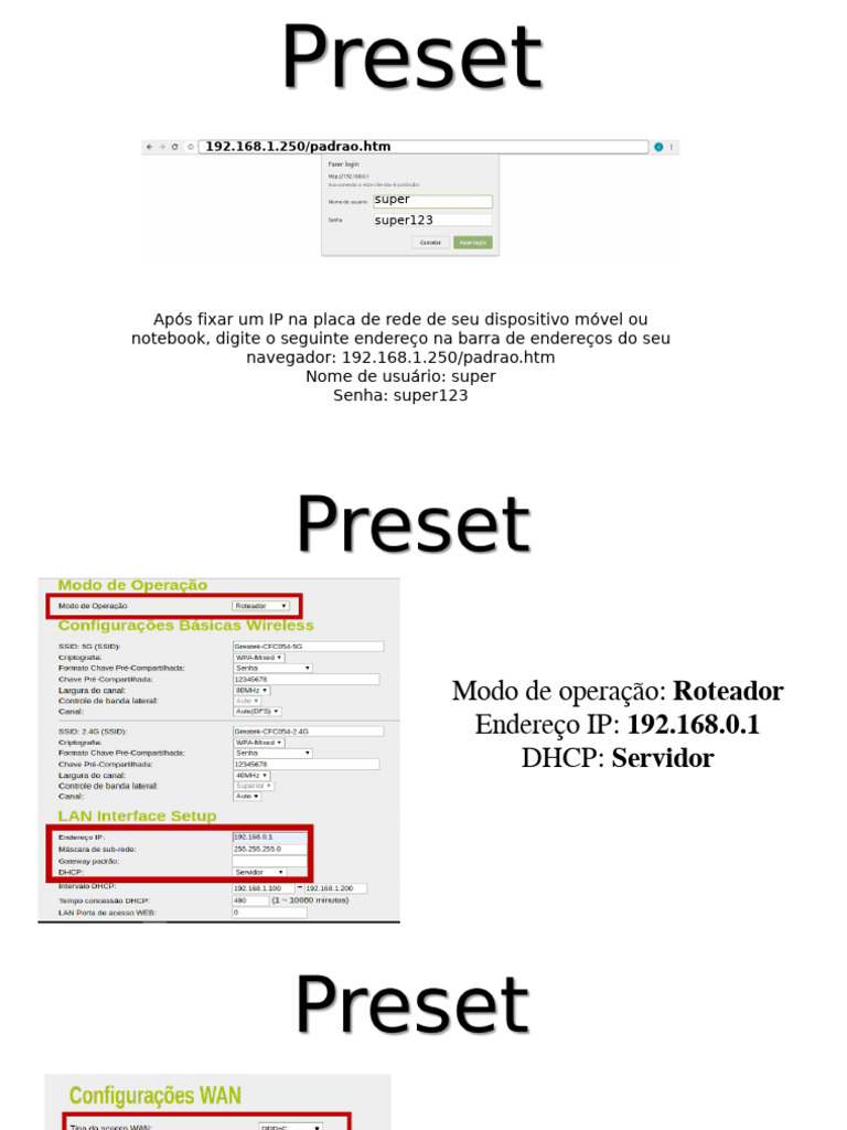 PRESET Roteador Greatek AC1200 | PDF | Negócios
