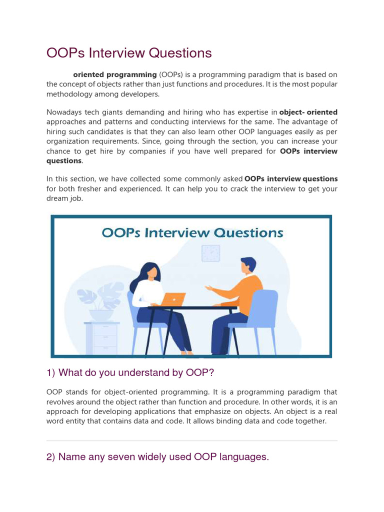 Interview Question OOPS, DBMS, OS, CN & HR | PDF | Relational Database ... Interview Question OOPS, DBMS, OS, CN & HR | PDF | Relational Database ...