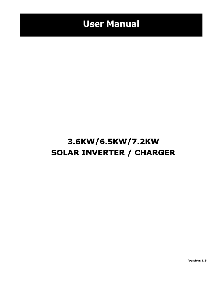 Manual Voltronic Axpert Max | Download Free PDF | Battery Charger ...