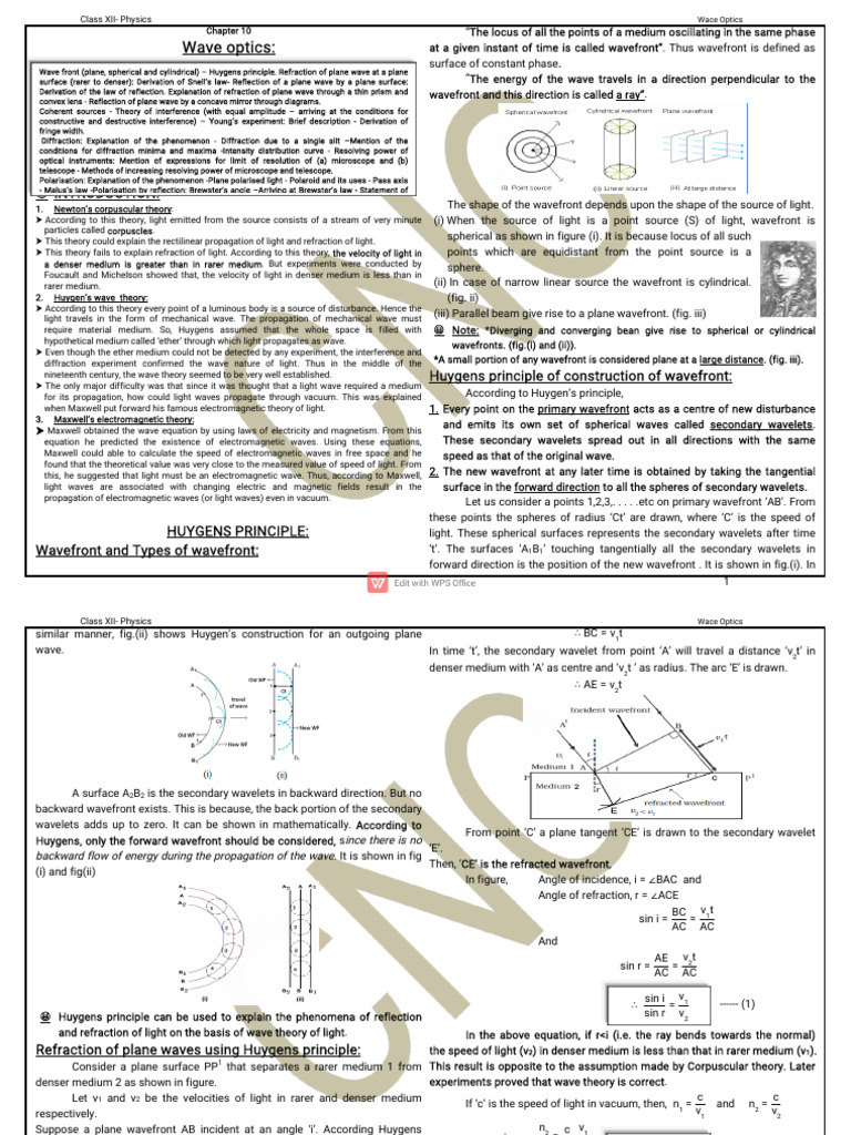 wave optics(2)-1 | PDF | Optics | Electromagnetic Radiation