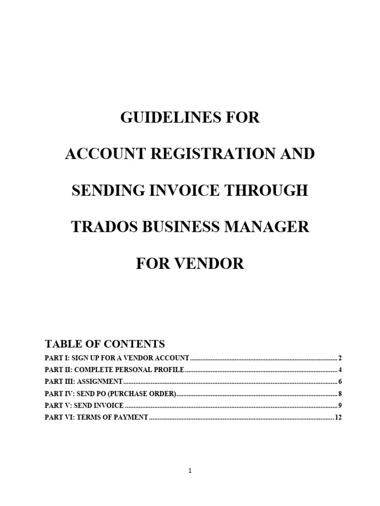 EN - TBM - Guidelines For Vendors | PDF