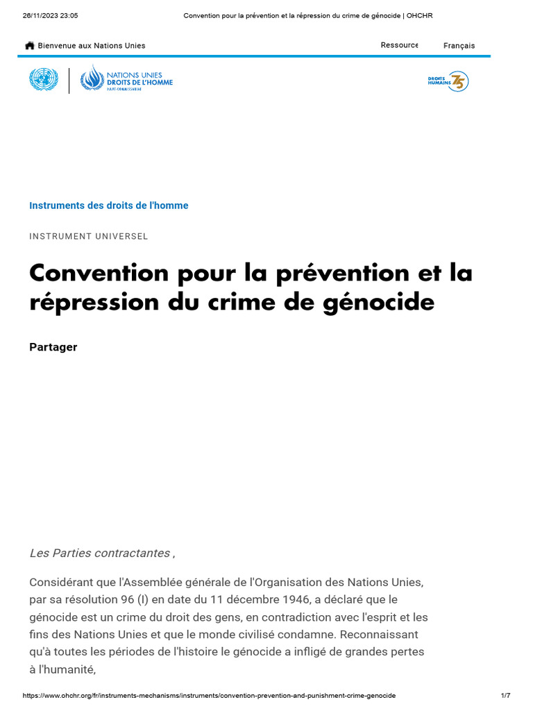 Convention sur la prévention du génocide | PDF