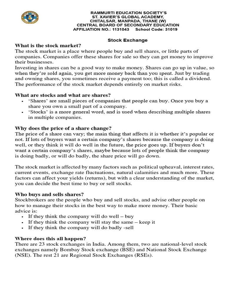 Stock Exchange | PDF