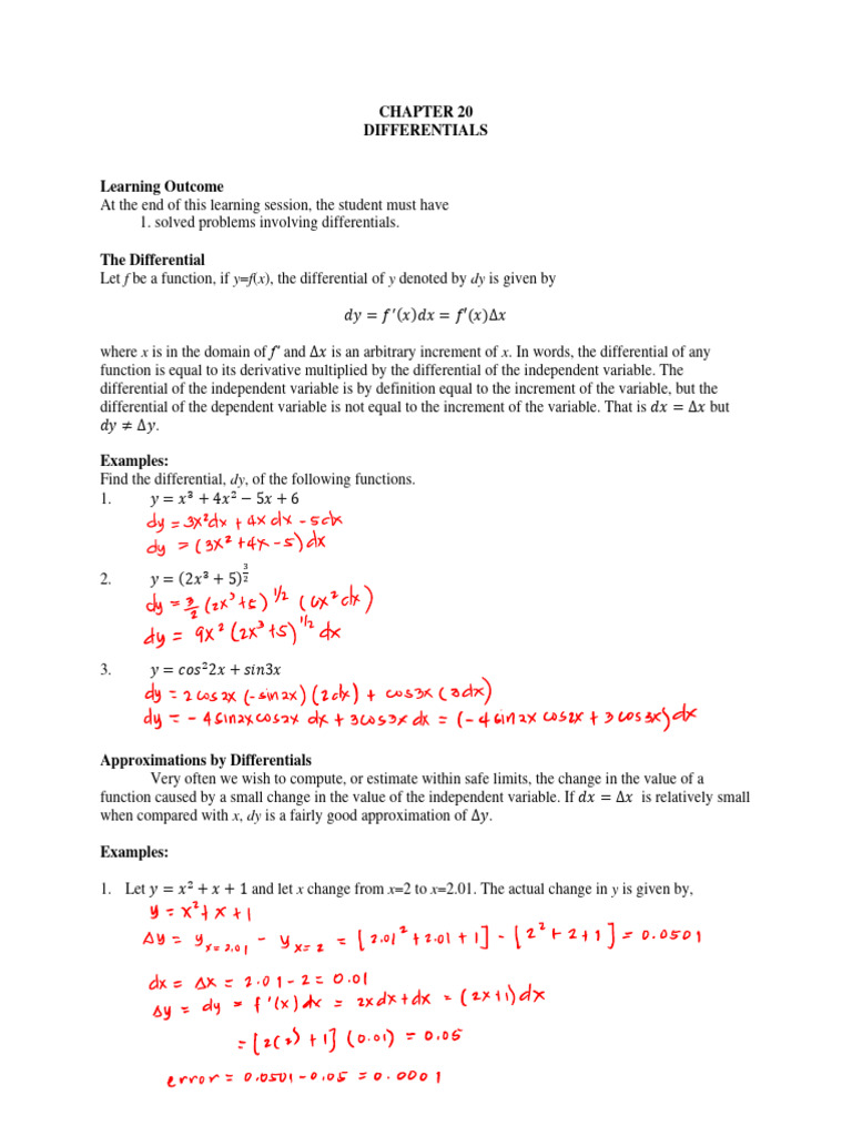 Lecture 18 | PDF | Derivative | Variable (Mathematics)