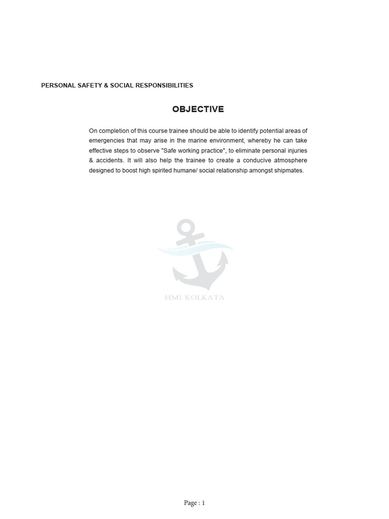 PSSR Course Overview for Seafarers | PDF