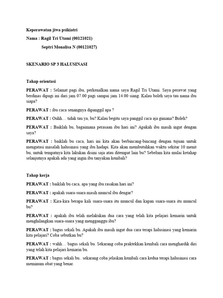 Skenario SP 3 Halusinasi | PDF