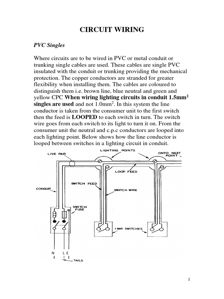 PVC Conduit Students Wiring Diagram Download | PDF | Electrical Wiring ...