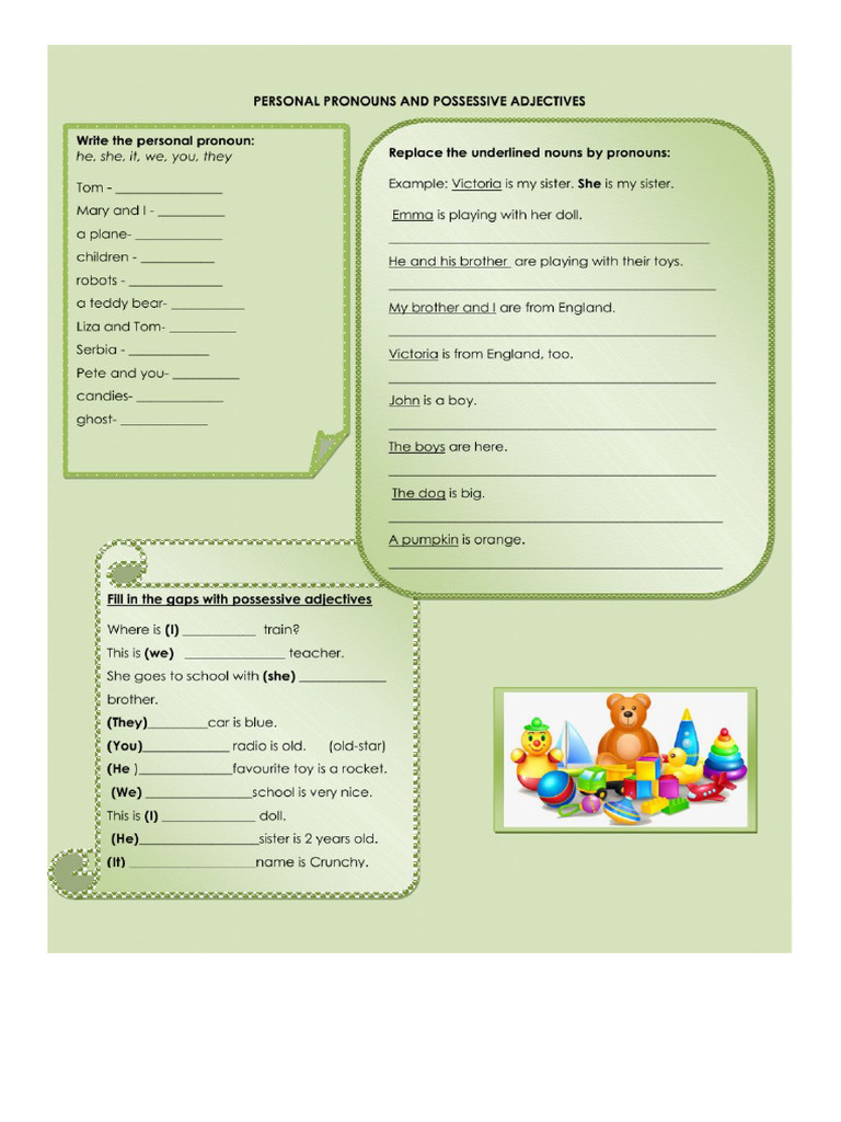 P. Pronouns and Pos. Adjectives | PDF