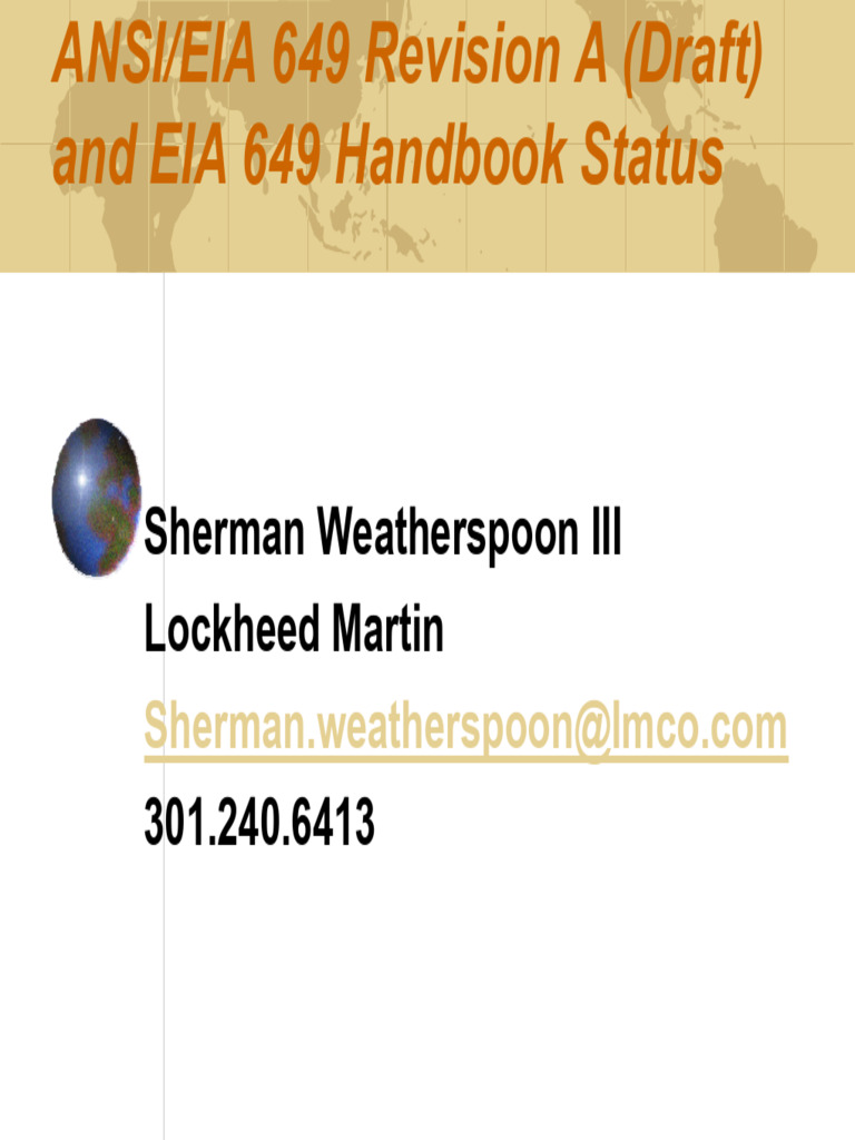 Ansi Eia 649 Revision A Draft and Eia 649 Handbook Status | PDF ...