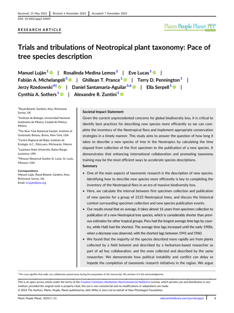 Trials and Tribulations of Neotropical Plant Taxon | PDF