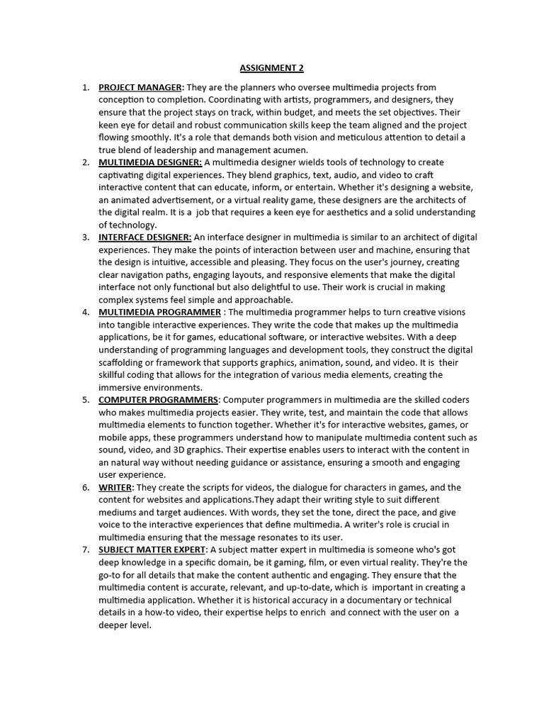 Assignment 2 | PDF | Multimedia | Expert