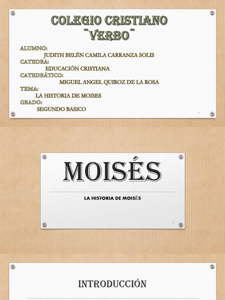 Historia de Moises Camila Carranza | PDF | Moisés | Libro del éxodo