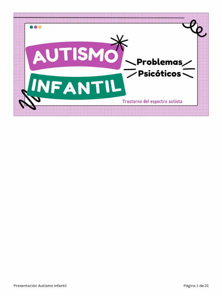 Presentación Autismo infantil | PDF