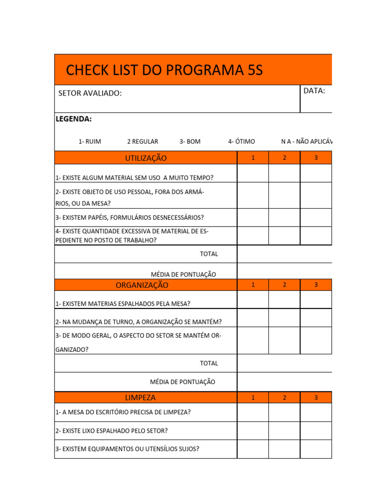 Check List 5S | PDF