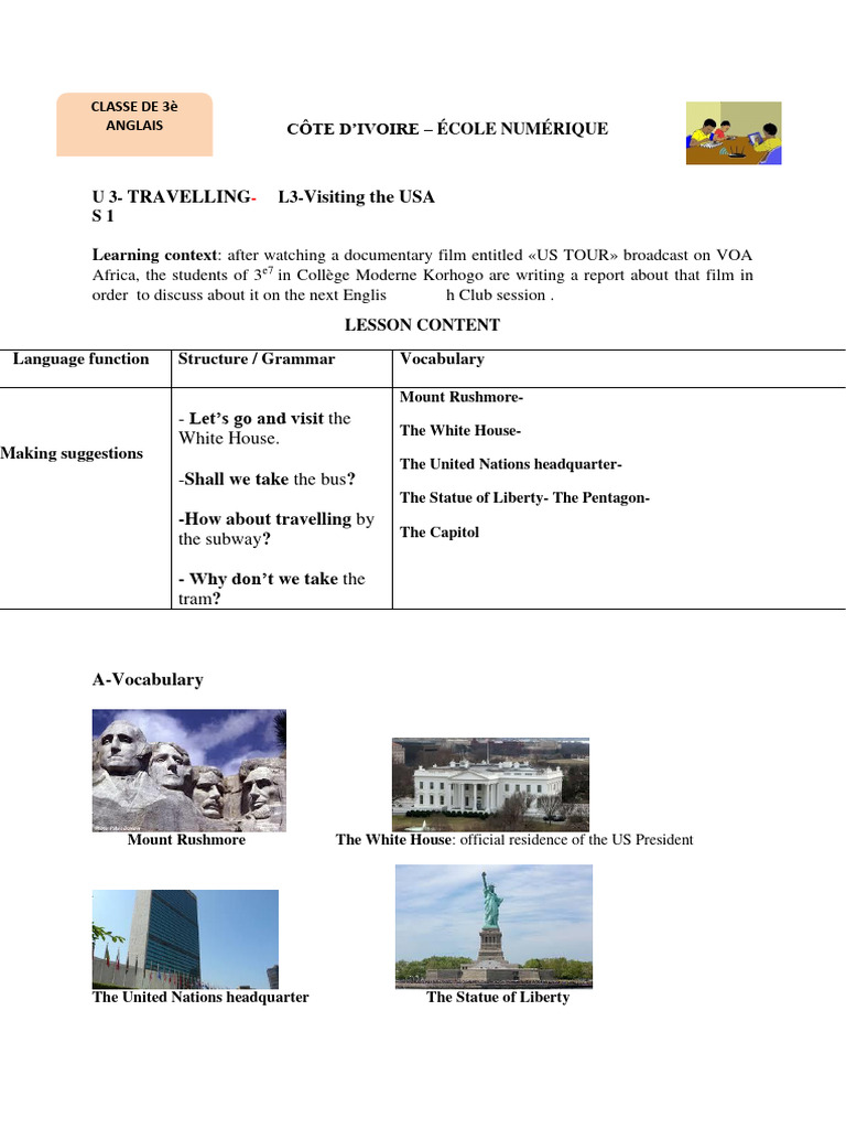 Unit 3 Lesson 3 Anglais | PDF