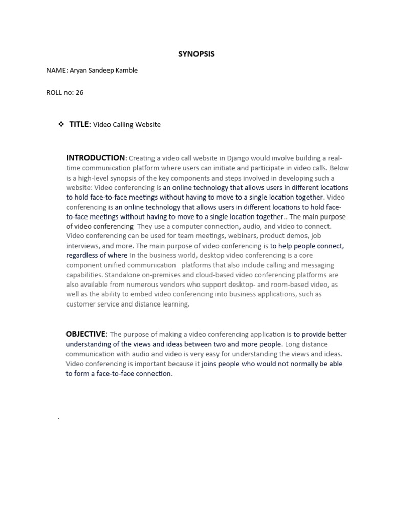 Synopsis Mca Project | PDF