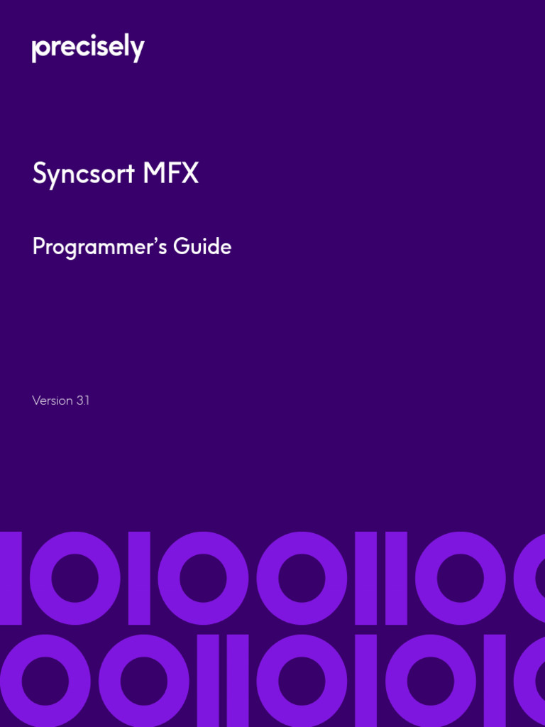 Syncsort MFX v3 1 Programmers Guide | PDF | Business | Computers
