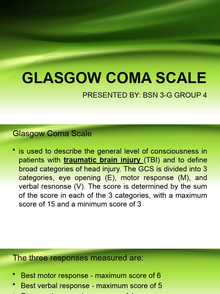 Glasgow Coma Scale | PDF