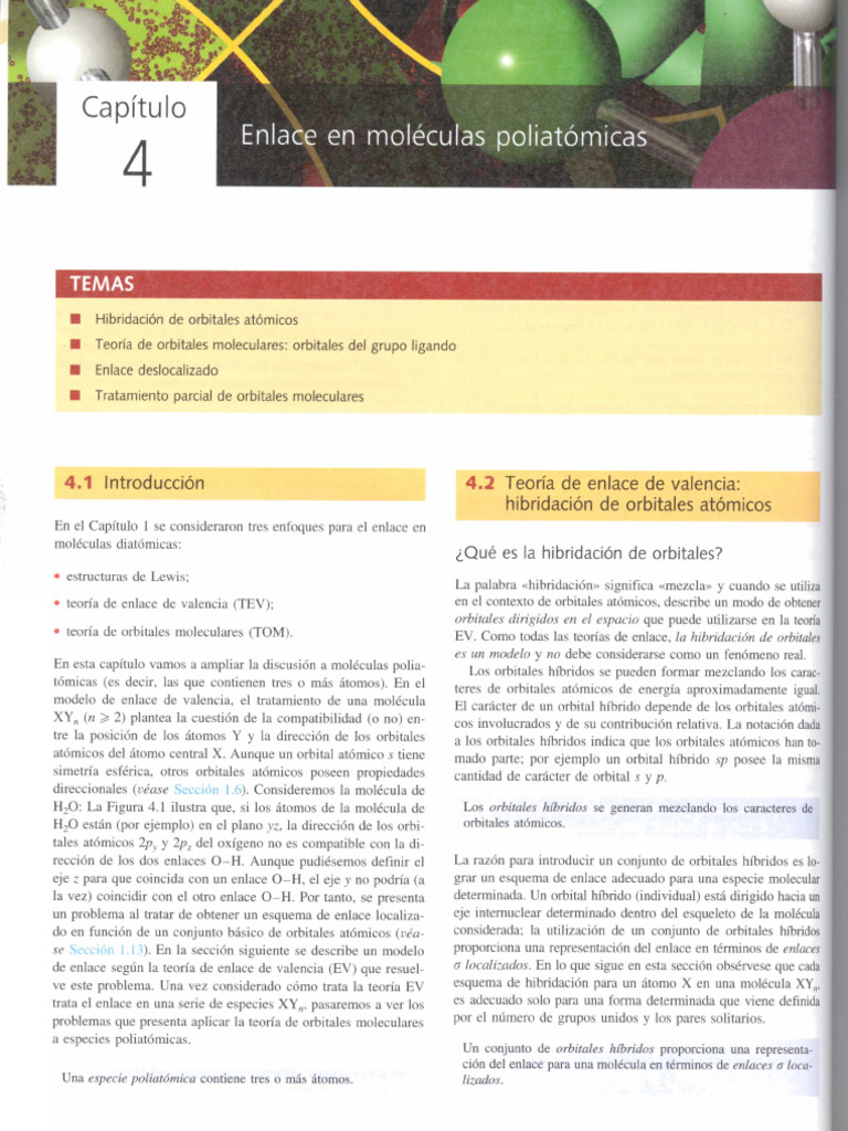 8 Química Inorgánica Capítulo 4 Housecroft Orbitales Moleculares | PDF