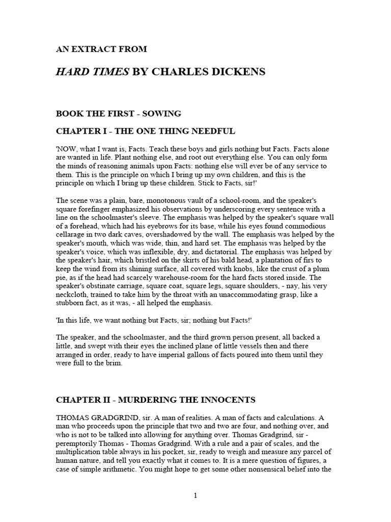Dickens Hard Times Extract | PDF