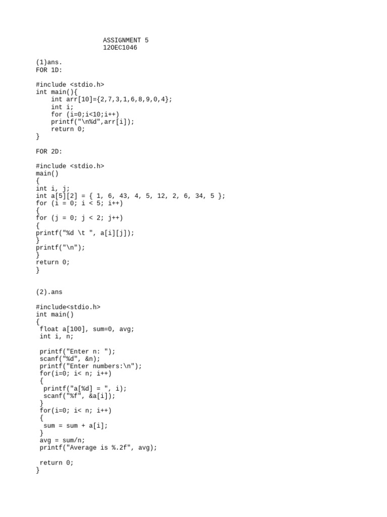 120EC1046 Assignment5 | PDF