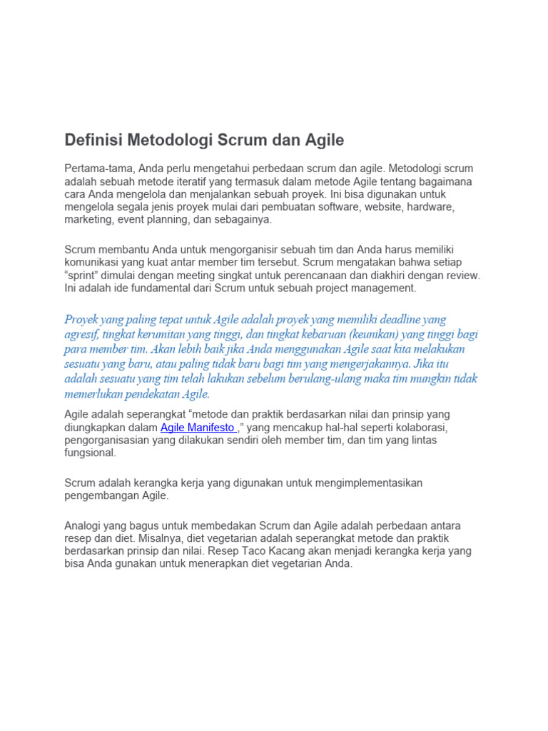 Panduan Lengkap Scrum dan Agile | PDF