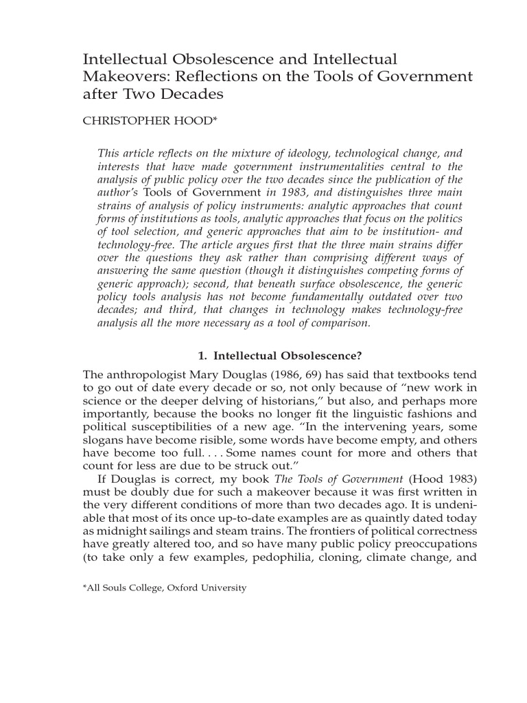 Intellectual Makeovers in Governance Analysis | PDF | Policy ...