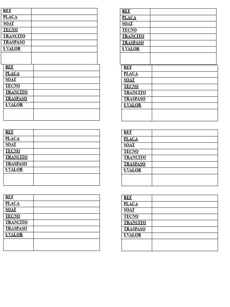 Planilla Etiqetas de Motos | PDF