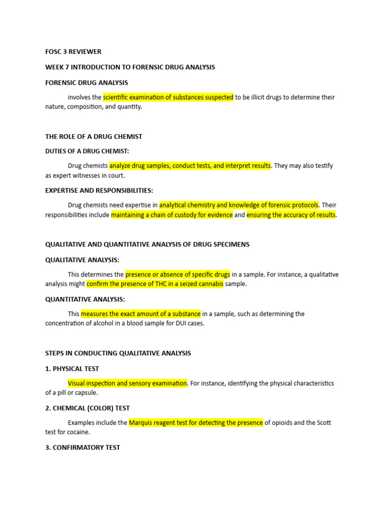 Forensic Drug Analysis Overview | PDF