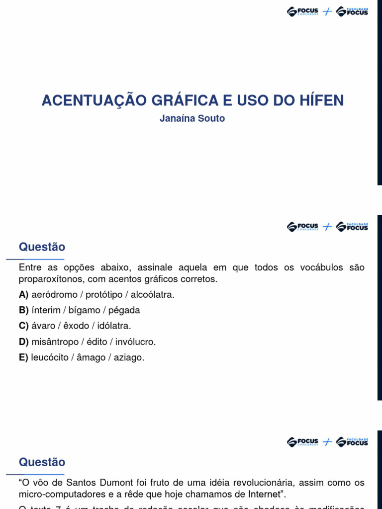 Acentuação e Uso Do Hífen | PDF | Estresse (Linguística) | Linguística