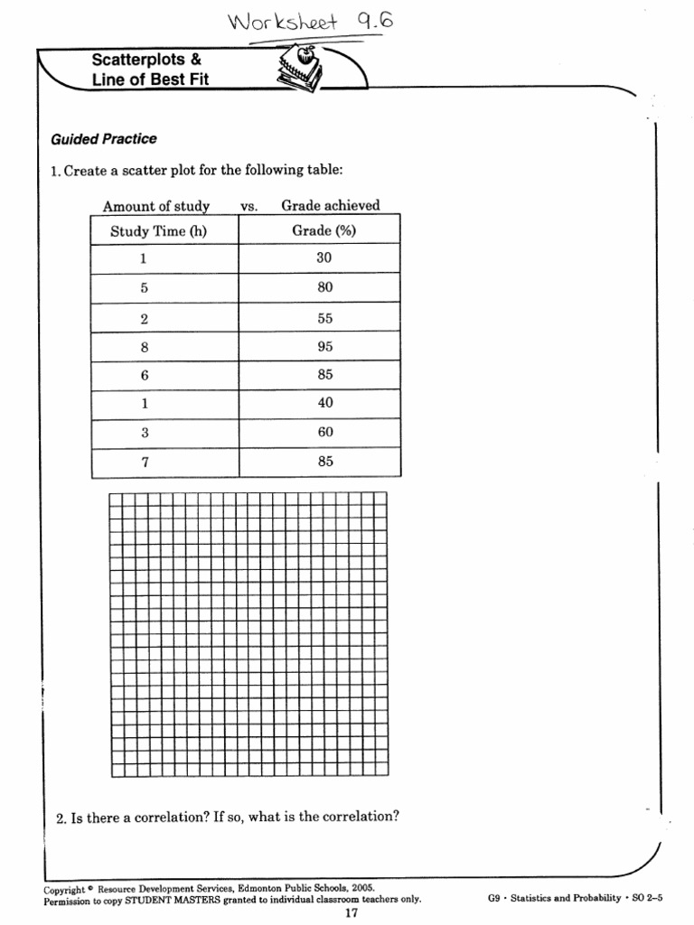 Math 9 - Worksheet 9.6 | PDF