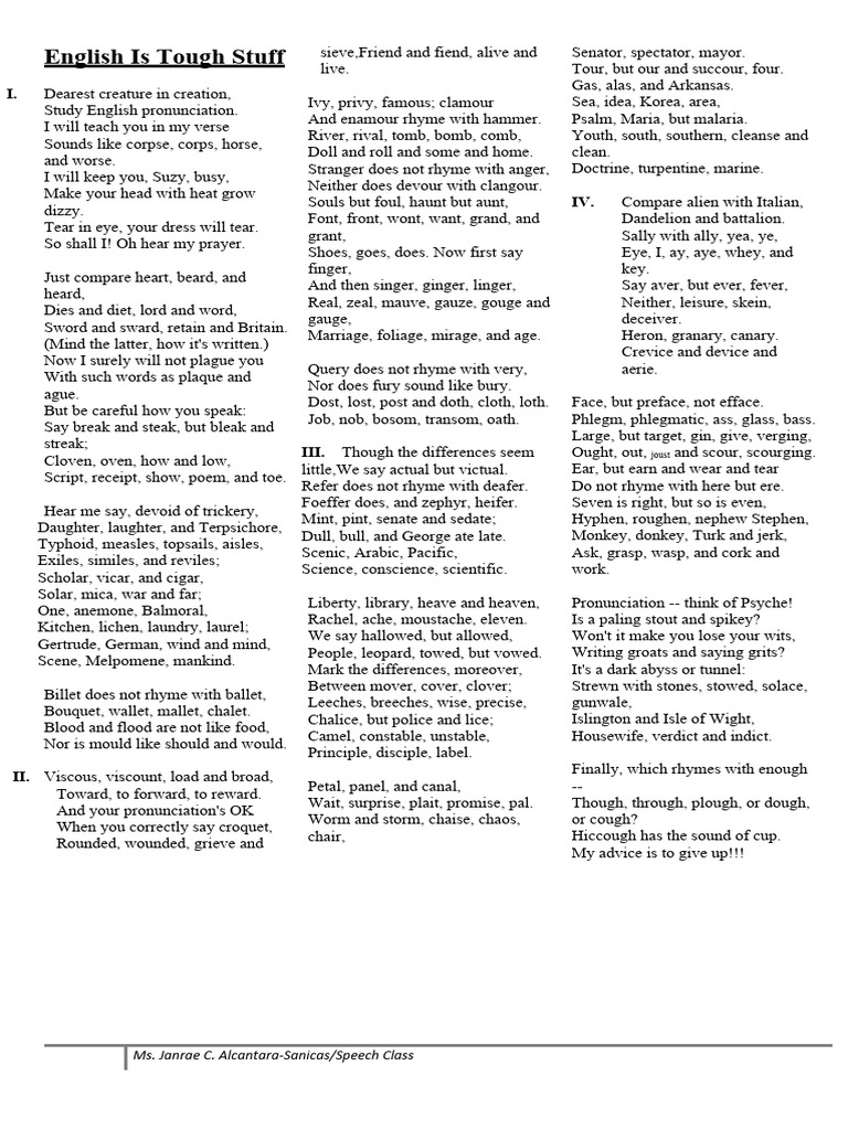 English Is Tough Stuff | PDF