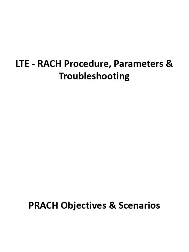 Lte Rach Procedure And Troubleshooting Pdf Radio Resource Management Computer Engineering