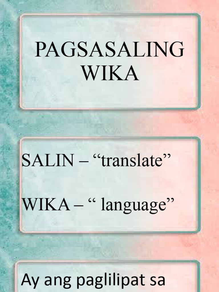 Pagsasaling Wika | PDF