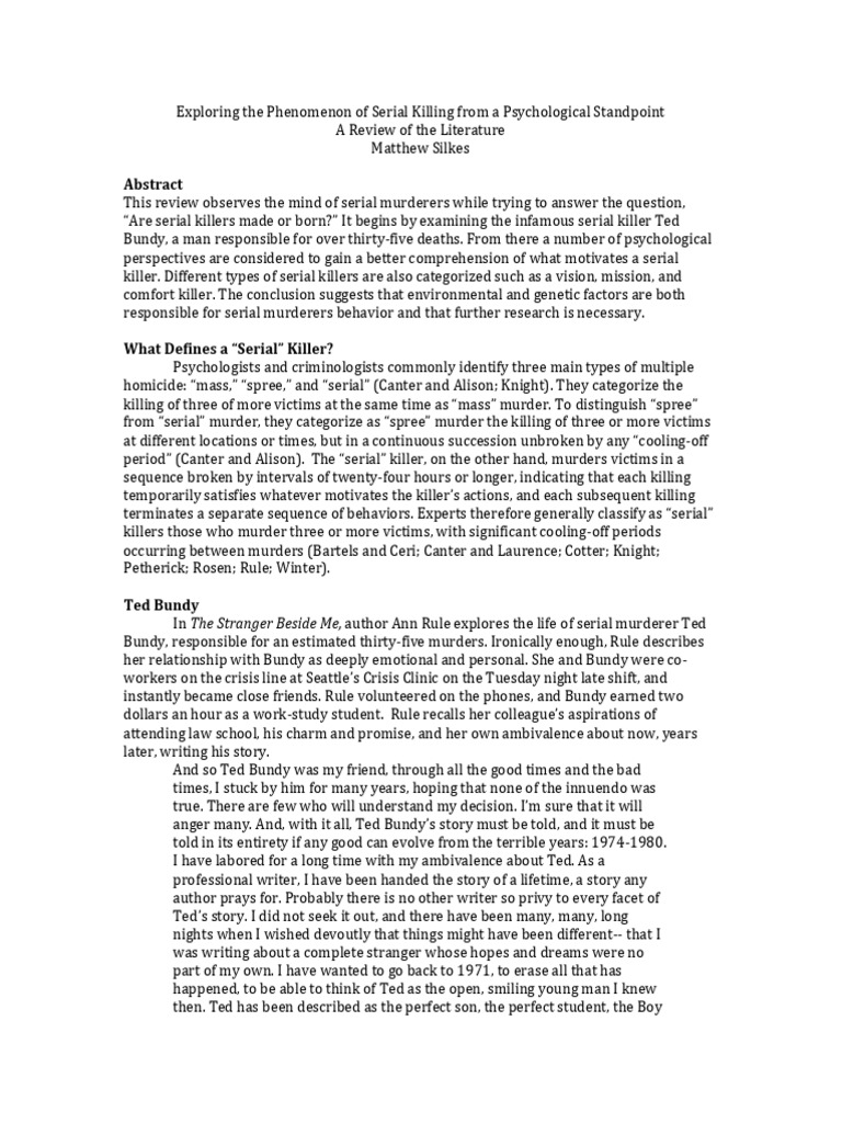 Psychology Behind Serial Killers | PDF