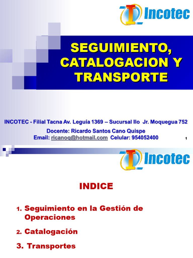Curso de Seguimiento Catalogacion y Transporte-LOG 2023 | PDF