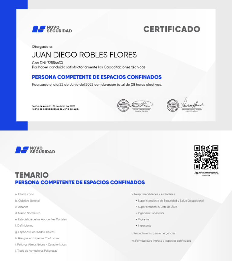 Certificado QR PCEC-JUAN DIEGO ROBLES FLORES | PDF