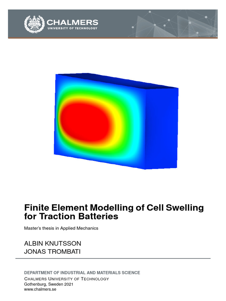 Finite Element Modelling of Cell Swelling For Traction Batteries | PDF | Lithium Ion Battery ...