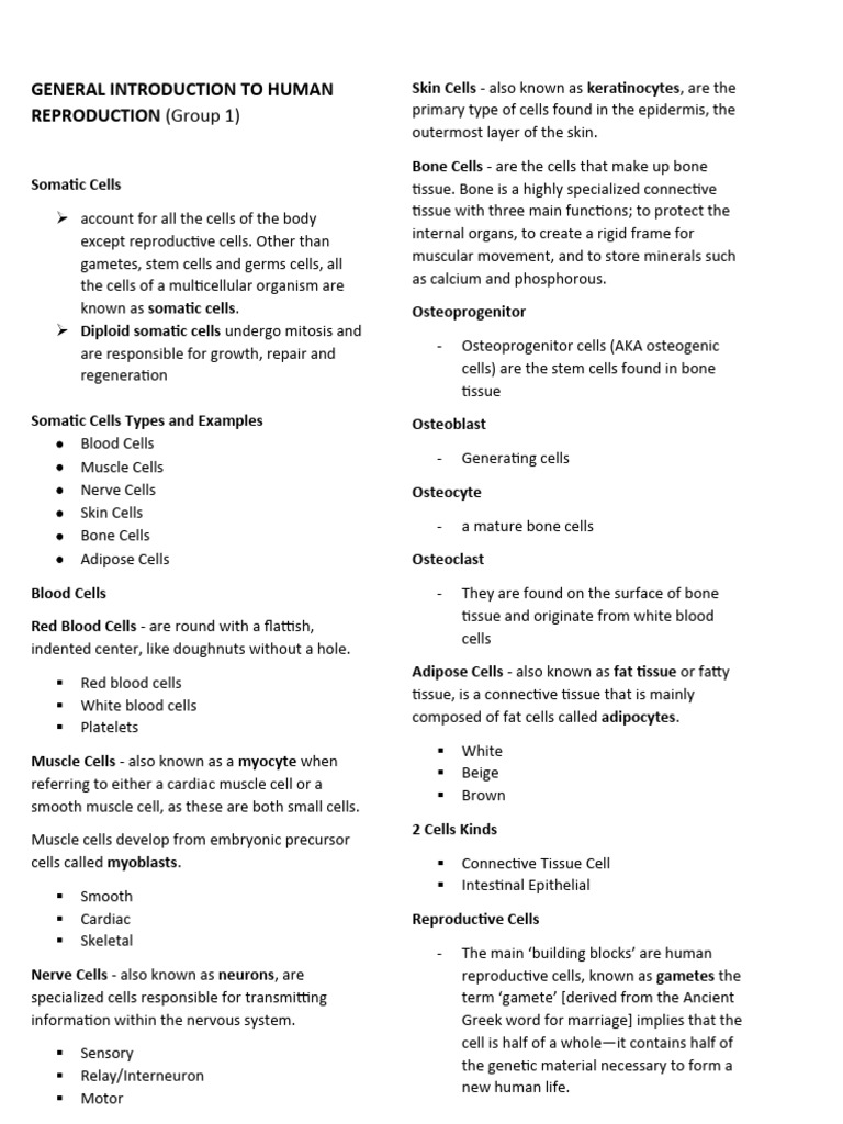 GENERAL INTRODUCTION TO HUMAN REPRODUCTION | PDF | Meiosis | Mitosis