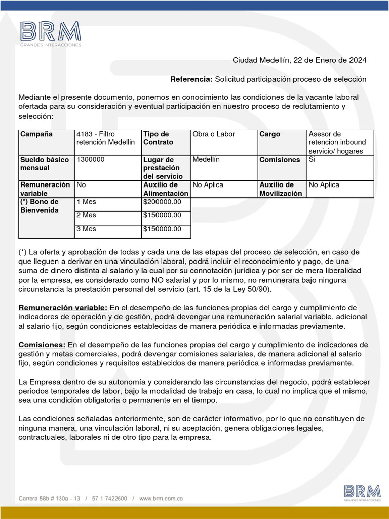 Documento BRM 1 | PDF | Salario | Derecho laboral