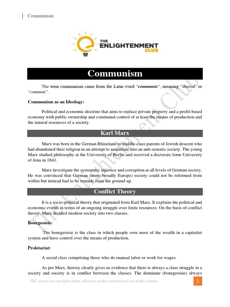 Communism | PDF | Dialectic | Value (Economics)