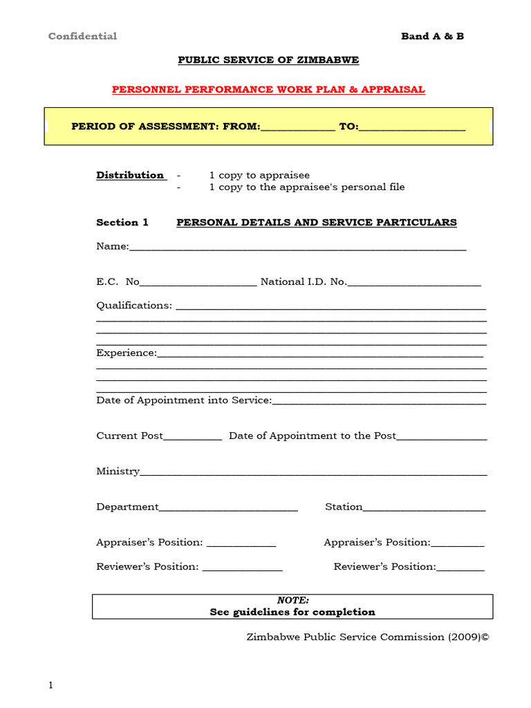 Appraisal Form Grade A & B | PDF