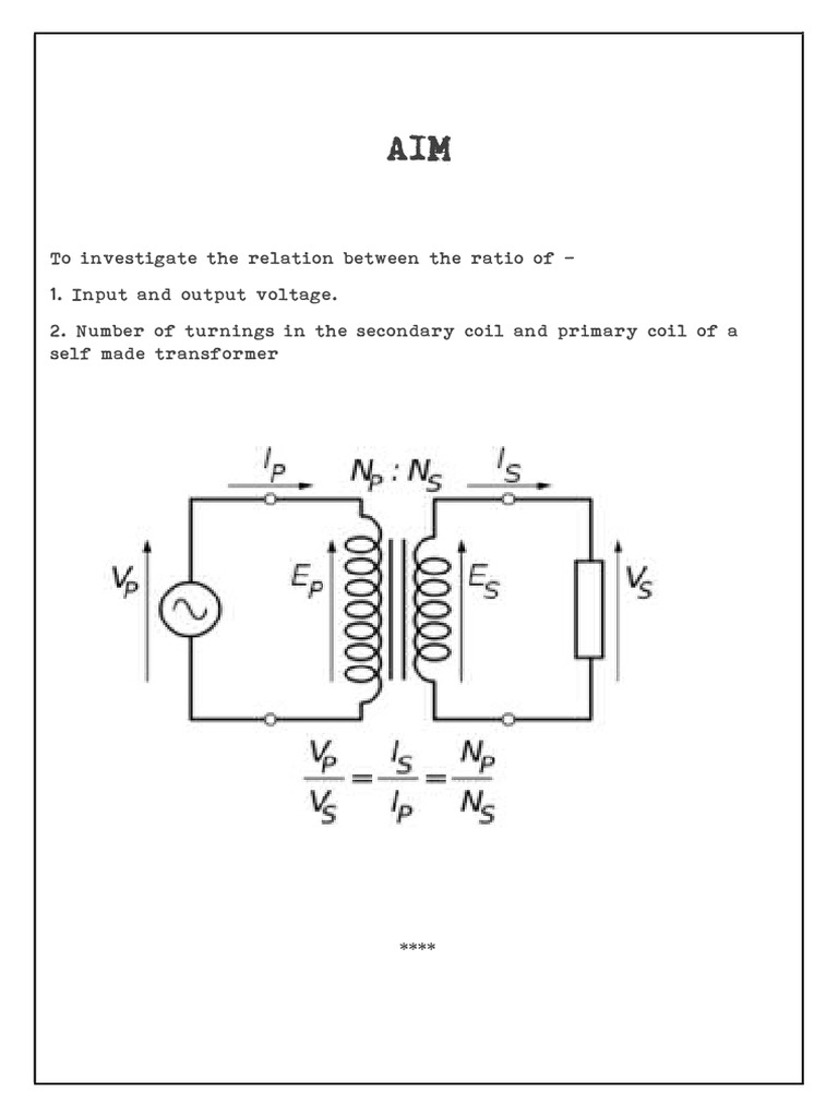 Transformer XII Physics Investigatory Project | PDF | Transformer ...