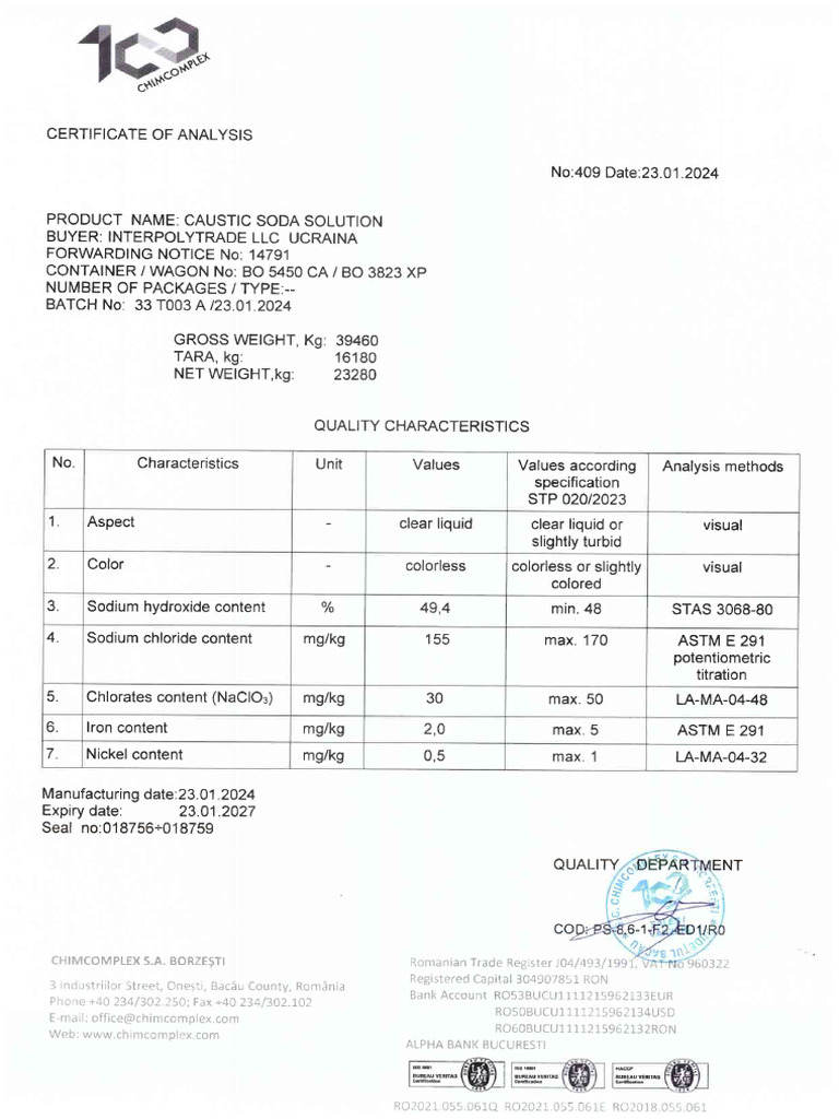 Shipment order31-COA | PDF