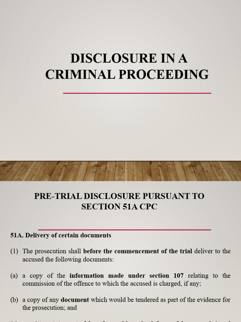 Pre-Trial Disclosure Under Section 51A CPC | PDF | Politics | Social ...