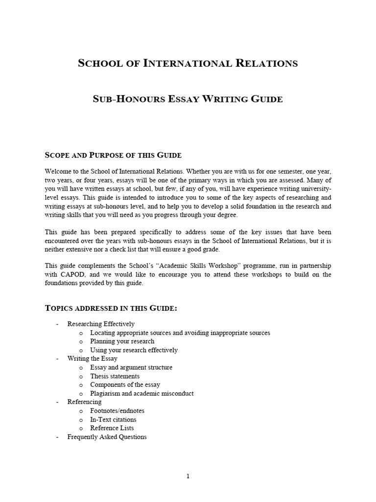 IR Essay Writing Guide | PDF | Citation | Essays